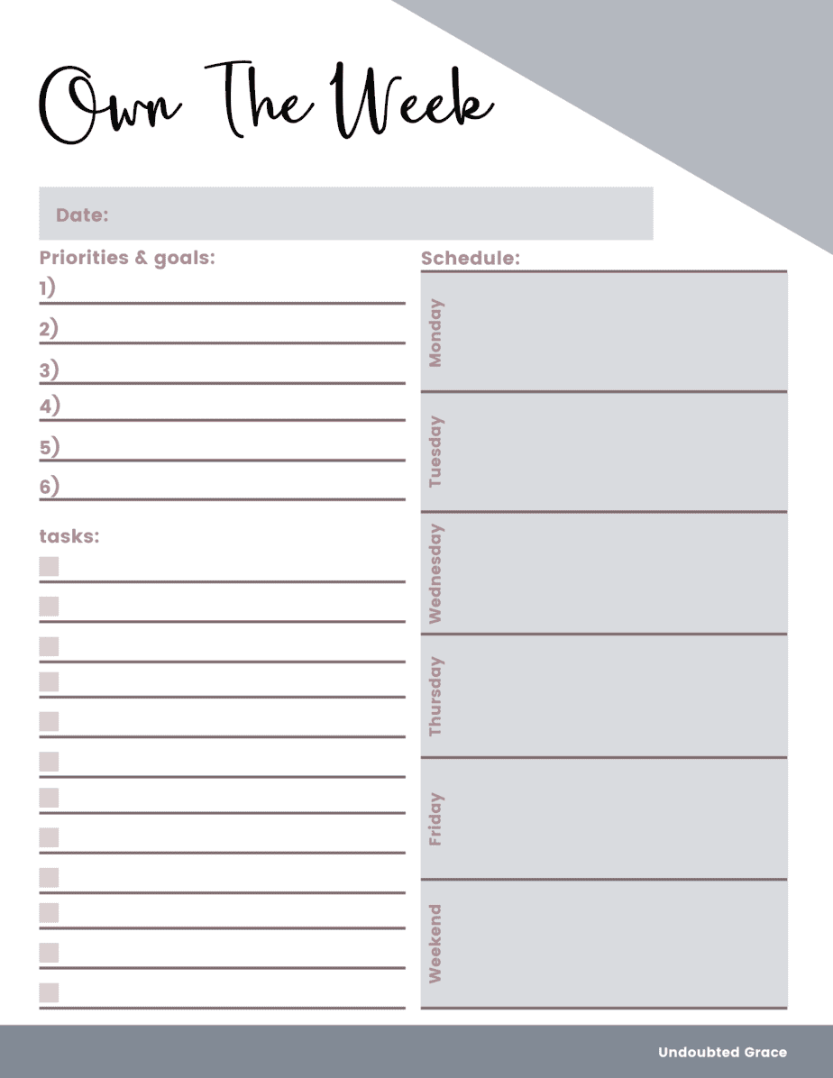 8 Tips for Planning Your Week as a Working Mom + Free Weekly Planning ...