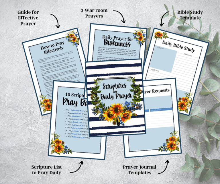 Scriptures to Pray Daily Printable | Undoubted Grace