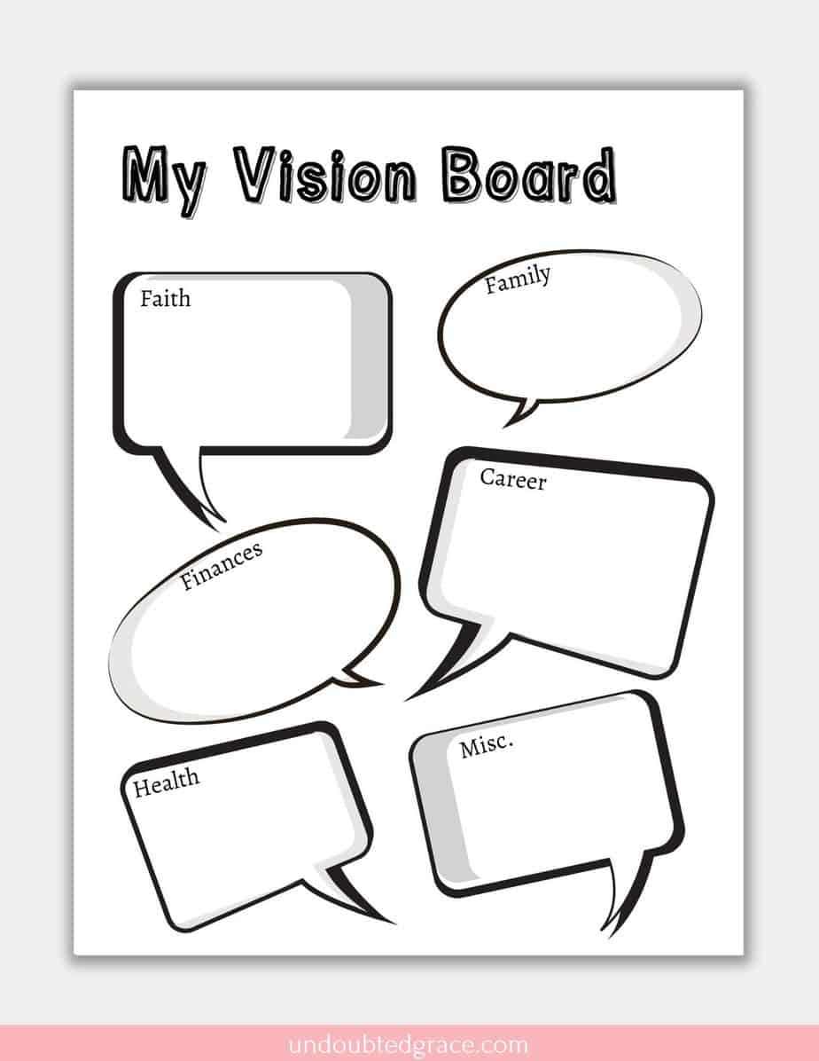 Gorgeous and Free Vision Board Printables, Templates, and Tips for 2022 ...