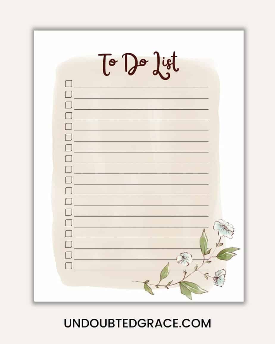 50+ FREE To do list Printable Templates for Every Style! | Undoubted Grace