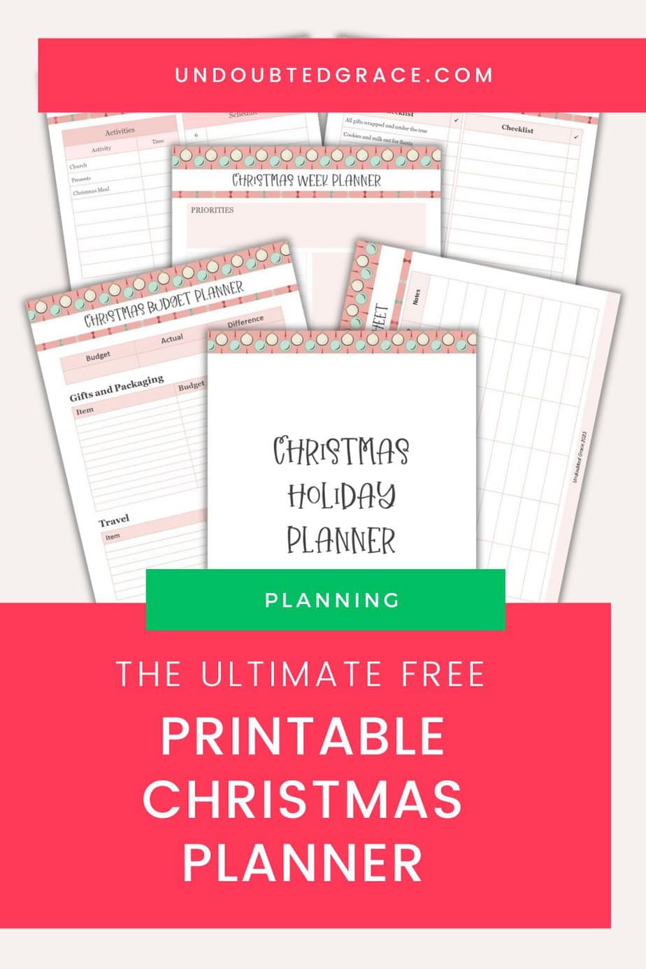 The Ultimate FREE Printable Christmas Planner (30+ pages) | Undoubted Grace