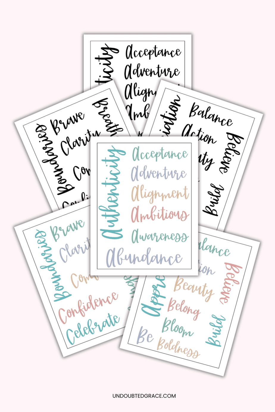 150 FREE Printable Words for Your Vision Board | Undoubted Grace